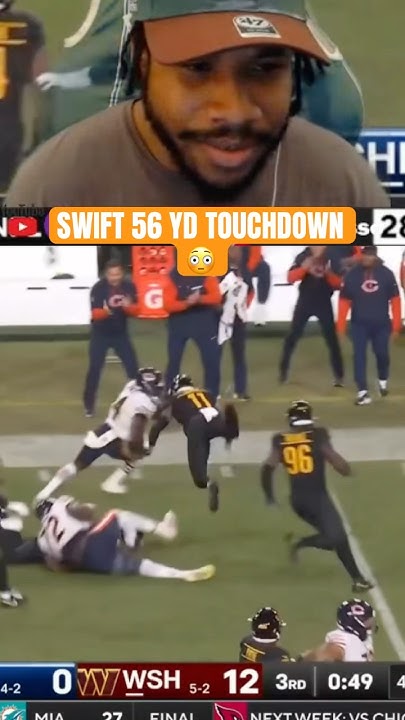 D’ANDRE SWIFT 56 YARD TOUCHDOWN VS COMMANDERS 😱 #chicagobears #nfl - YouTube