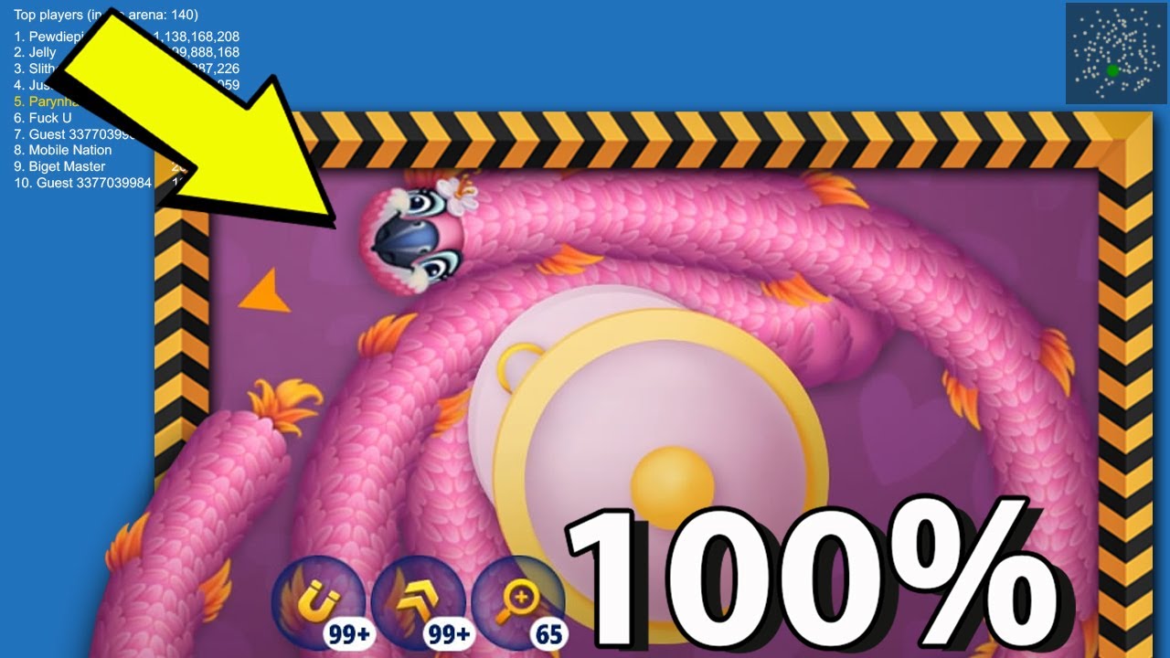 Worms Zone Map Control 100% (Lola Skin) - YouTube