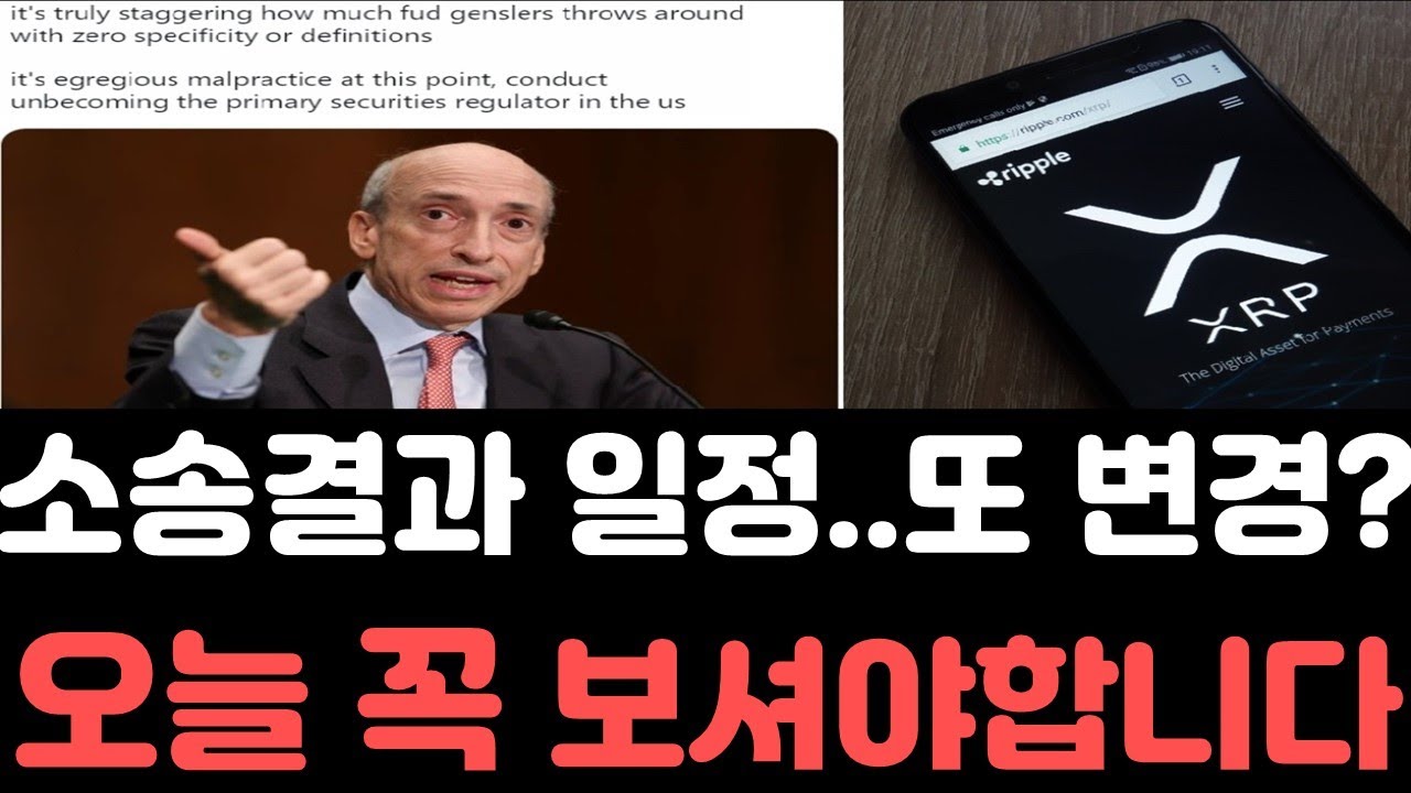 리플전망 리플 재판 소송결과 일정이 갑자기 변경됐다 이건 정말 최악인데 오늘 영상은 꼭 보셔야합니다 리플전망 리플호재 리플급등 리플코인 리플소송 리플