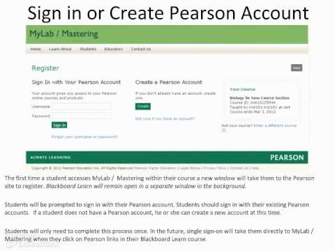 Pearson's MyLab / Mastering and Blackboard Learn: Student Experience ...