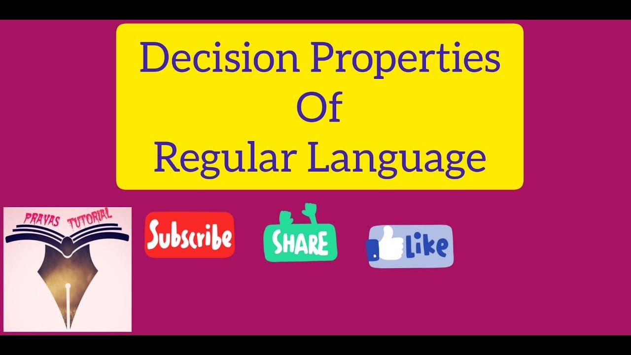 Decision Properties of Regular Language Part 1(C43) #RegularLanguage # ...