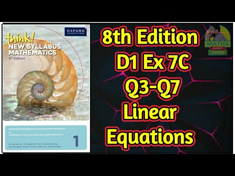 Q3-Q7 || Ex-7C || D1-8th edition || Linear Equations || Chapter 7 || In ...