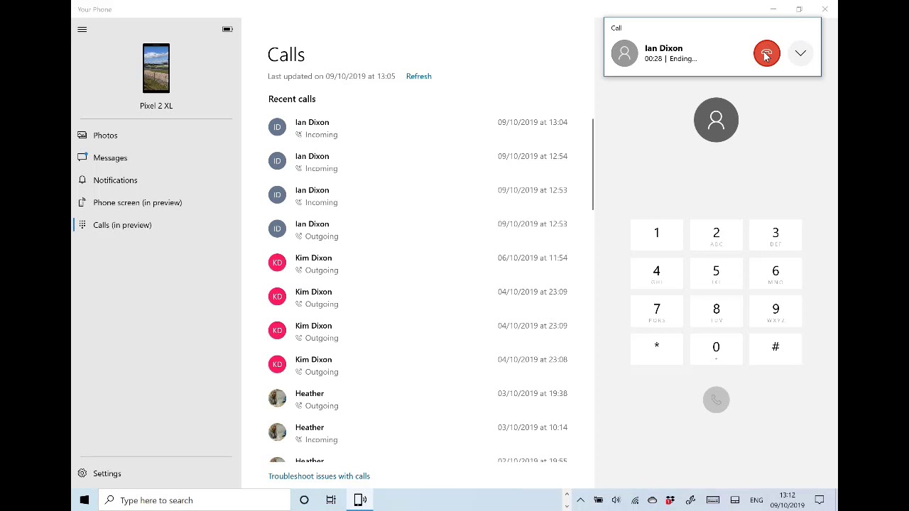 Hands on with the new Calls feature in Your Phone - YouTube