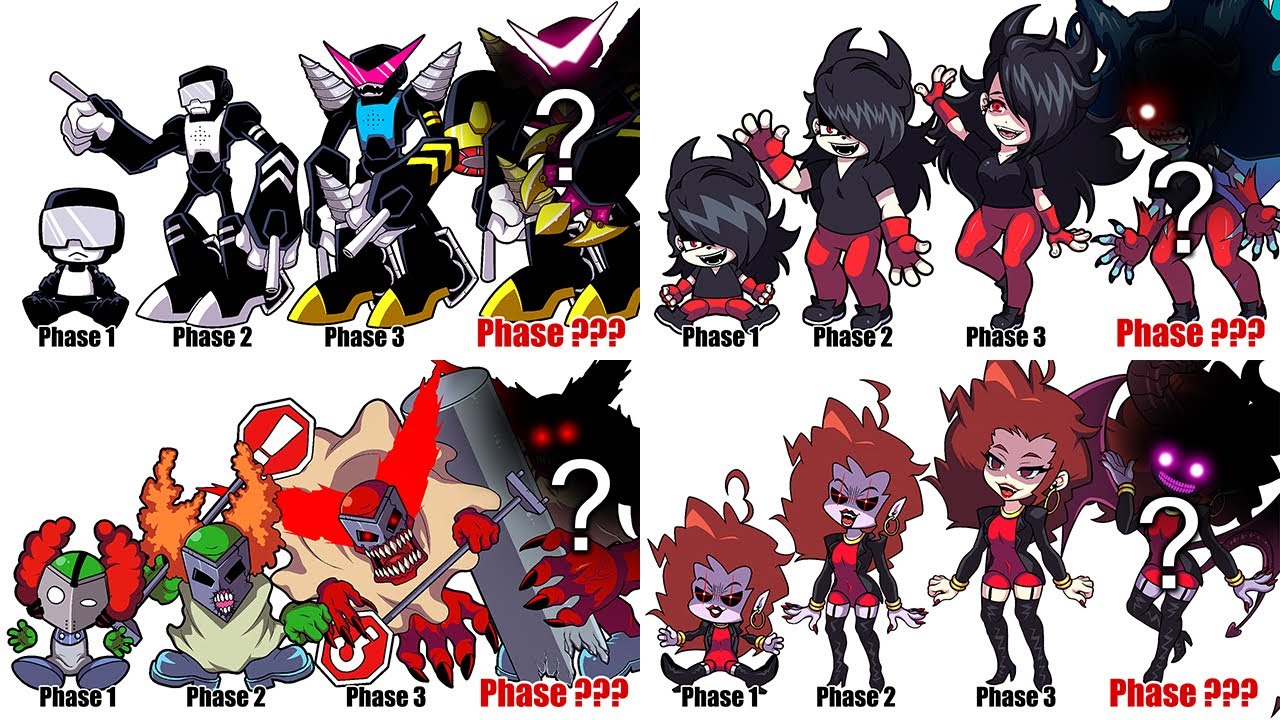 FNF Comparison Phases Battle Friday Night Funkin Animation COMPLETE ...