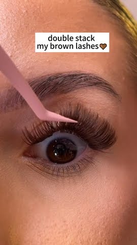double stack my brown lashes🤎 - YouTube