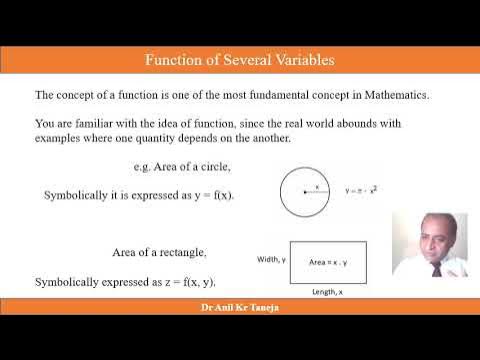 1, Function of several variables, an illustration - YouTube
