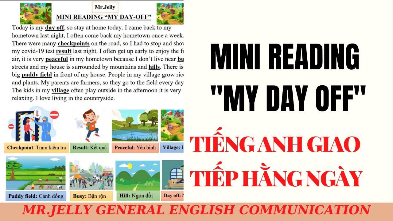 MINI READING " MY DAY OFF | MINI READING NGÀY NGHỈ CỦA TÔI | TIẾNG ANH ...
