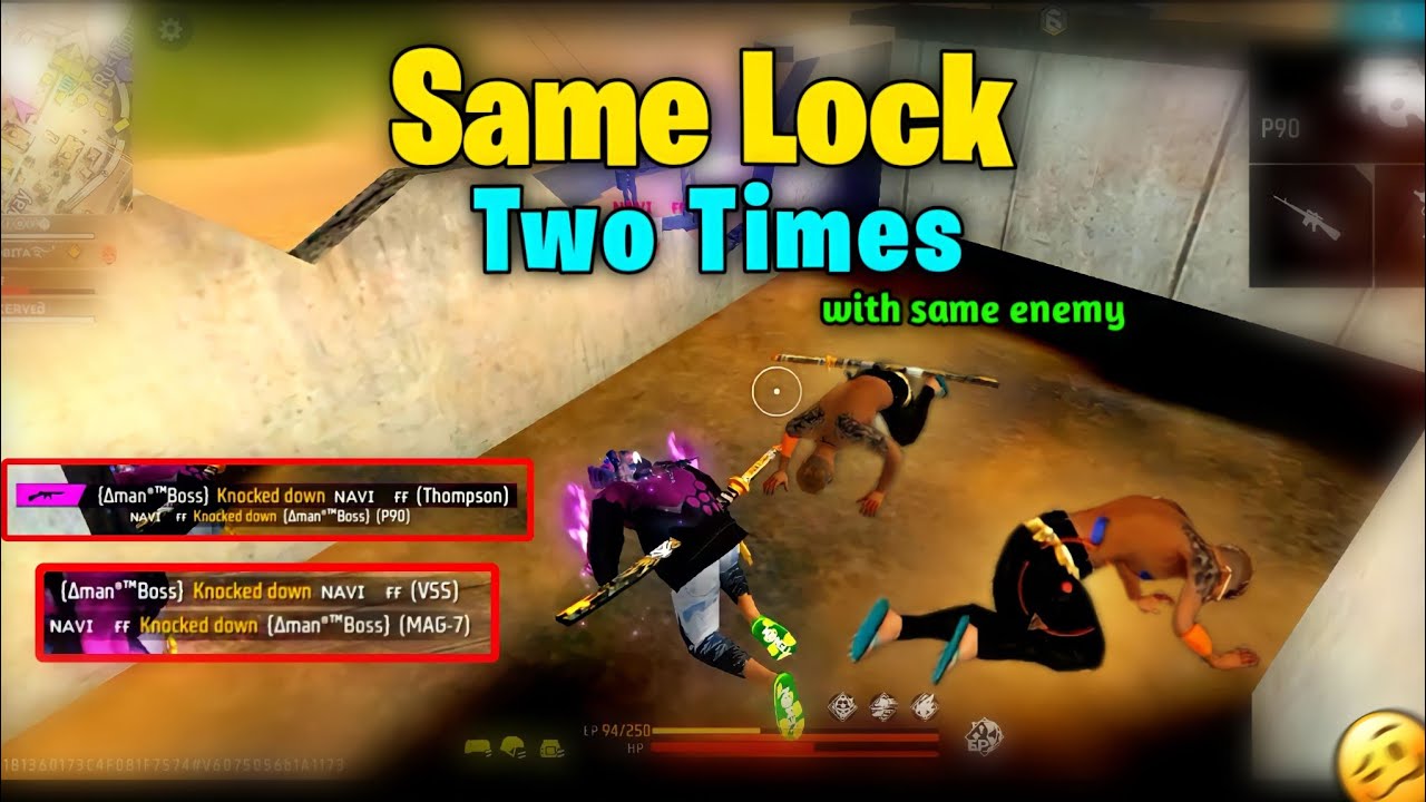 Me and Enemy also 😂 knock || Two times Get this situation with same Enemy || Free Fire Funny ...