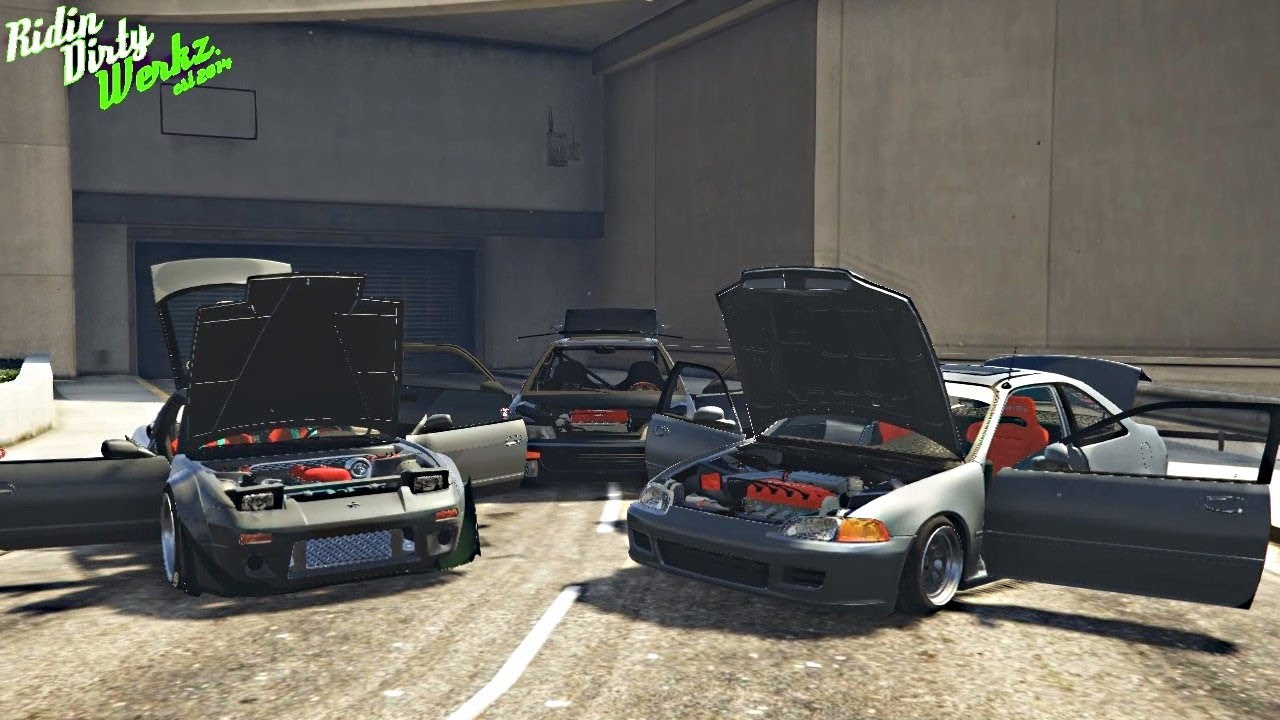 GTAV FiveM JDM Car Mods Showcase | Honda Civic EJ2 Coupe - Nissan 180SX ...