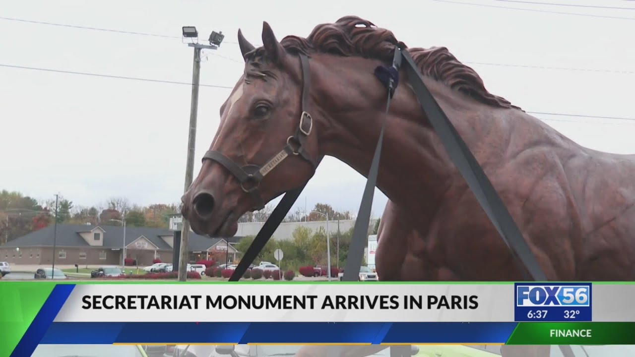 Secretariat monument arrives in Paris - YouTube
