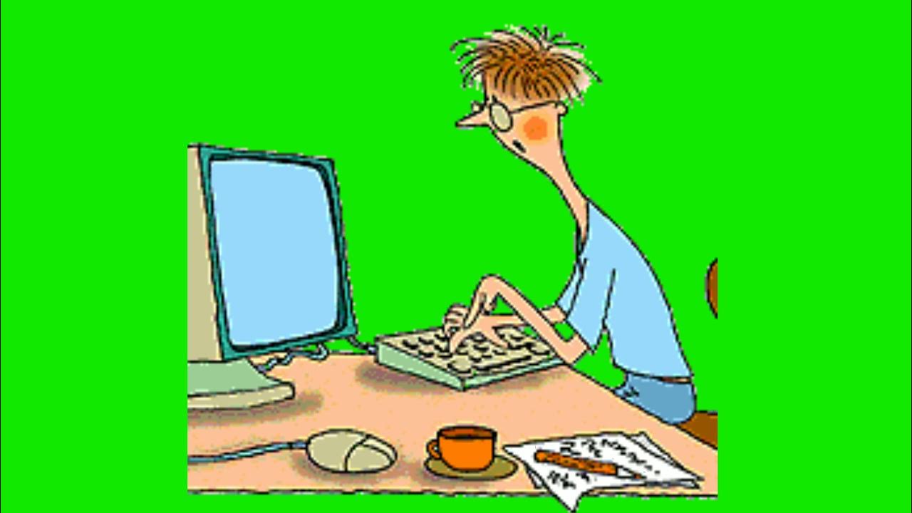 workaholic, working on computer, receptionist, computer operator ...