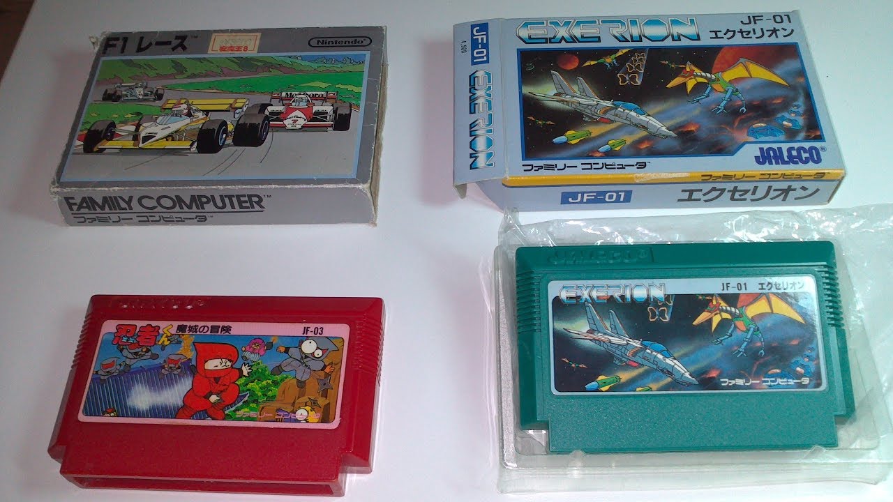Распаковка геймплеи 3-х игр Ninja Kun Exerion F1 на Famicom Dendy - YouTube