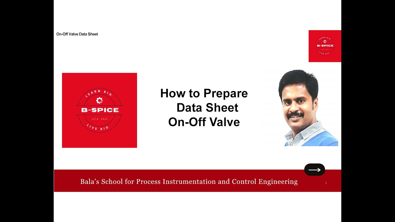 HOW TO PREPARE ON OFF VALVE DATA SHEET - YouTube