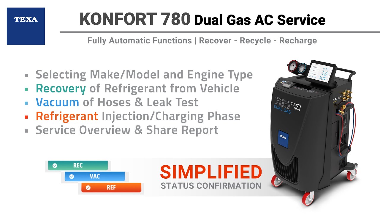 UP CLOSE: TEXA Konfort 780 AC Service - YouTube