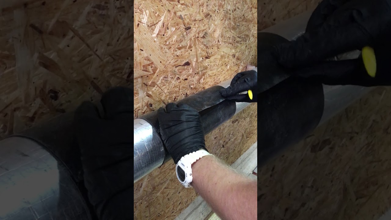 Applying PIB to pipe insulation. - YouTube