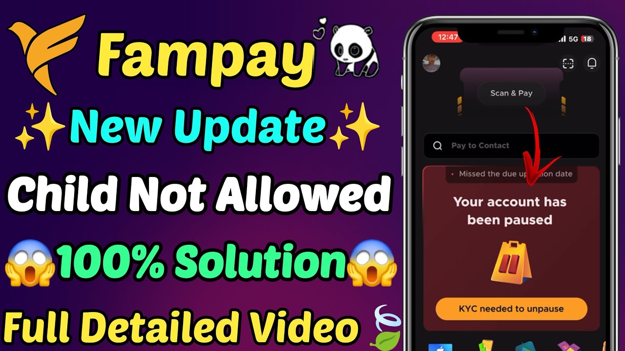Fampay kyc problem solved | Fampay account paused | Fampay child account not allowed problem ...