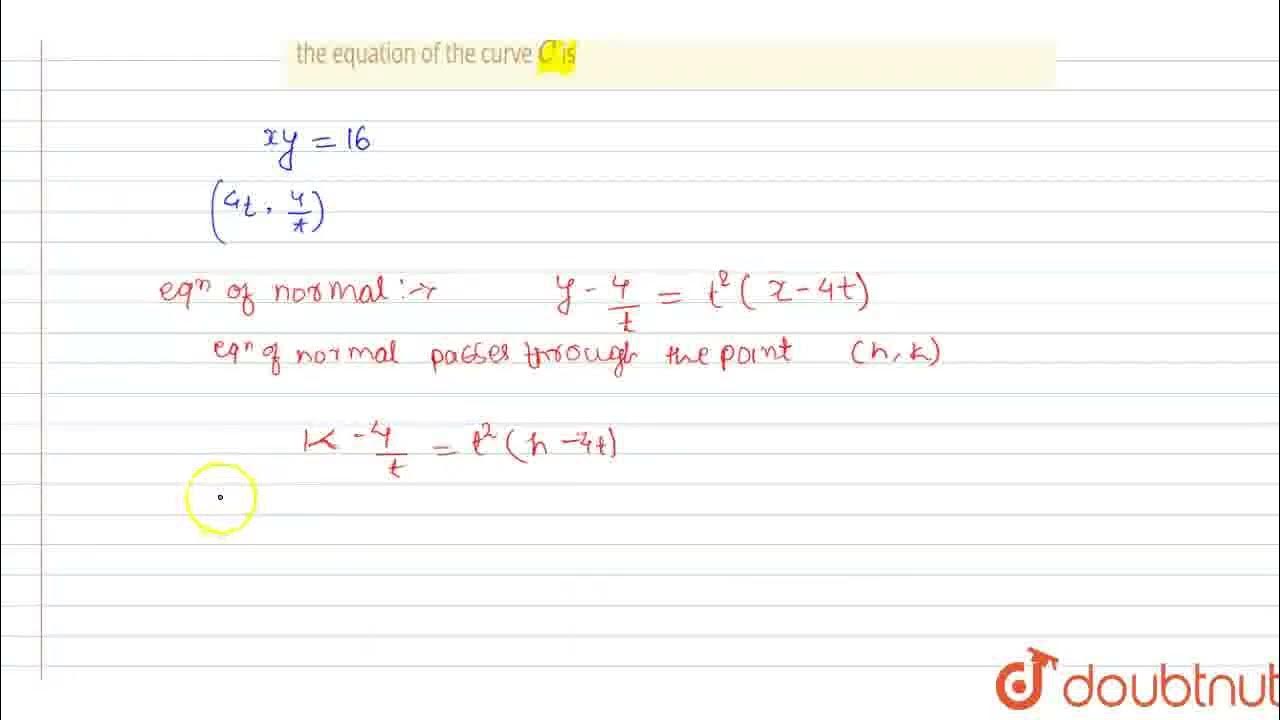 A point P moves such that the sum of the slopes of the normals drawn from it to the hyperbola xy ...