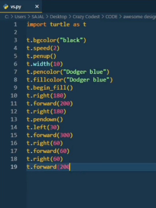 Drawing Vs Code Logo🔥using Python Coding Programmerlife Turtle Cse Shorts Hacking Viral