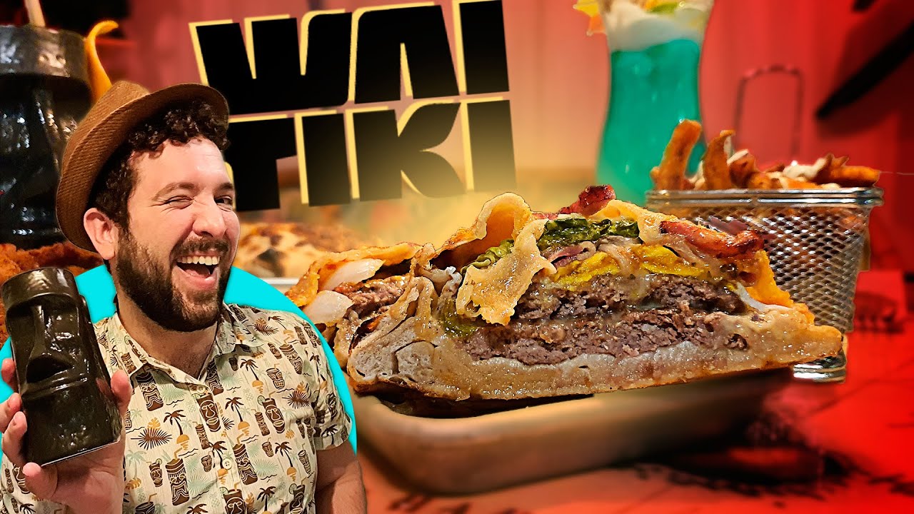 ¡TIKI TIKI WAITIKI! Probando PIZZABURGERS Smash y CÓCTEL Blue Hawaii en ...
