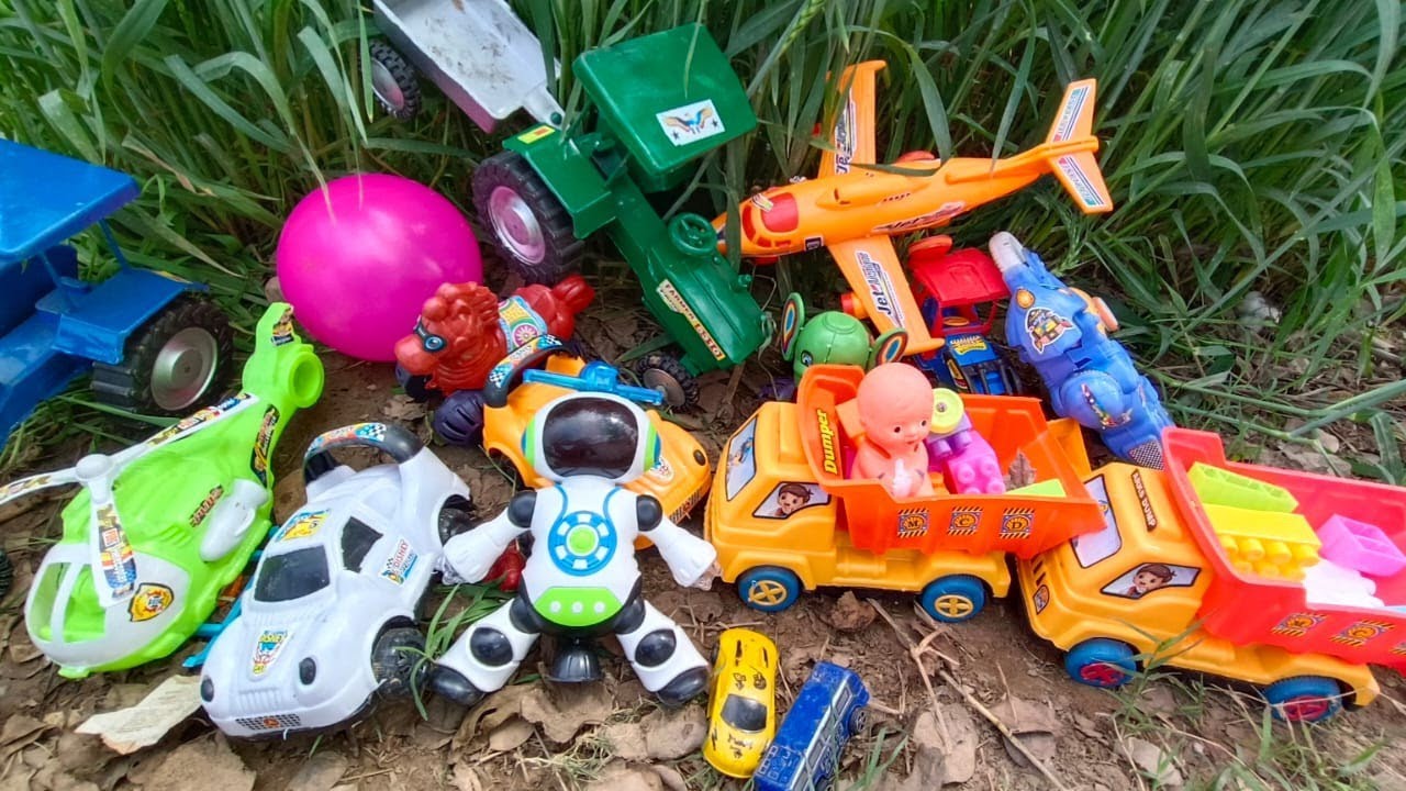 Baby wala cartoon | toy helicopter ka video | tractor trolley, dumper ...
