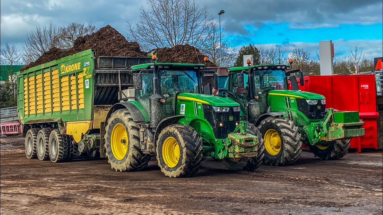 🟢🟡Transport de déchets verts avec un duo de John Deere🟢🟡 I ETA GUILLON ...
