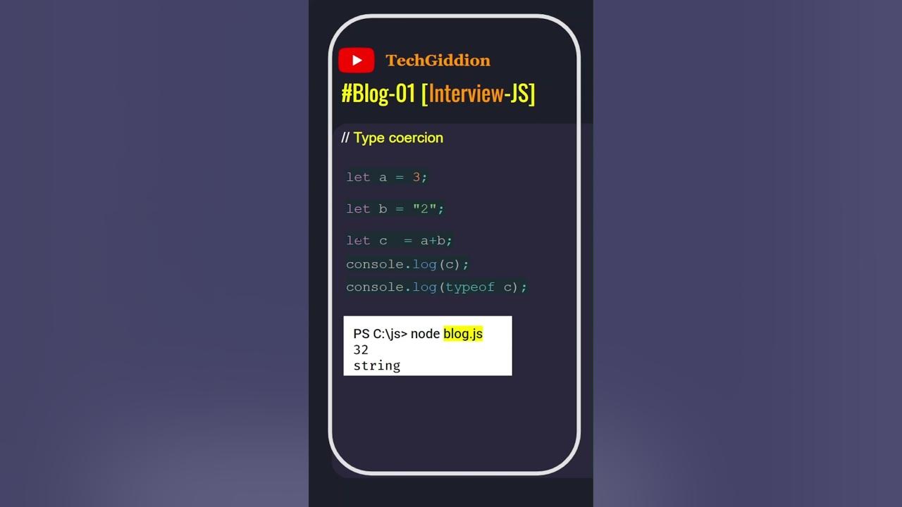 👍 ️[blog 1 Interview Js] Type Coercion Javascript Programminglanguage Javascripttutorial