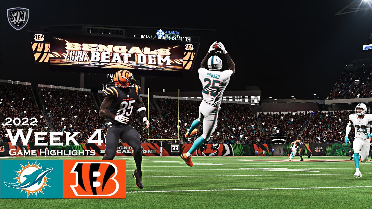Miami Dolphins vs. Cincinnati Bengals Week 4 | NFL 2022 Simulation ...