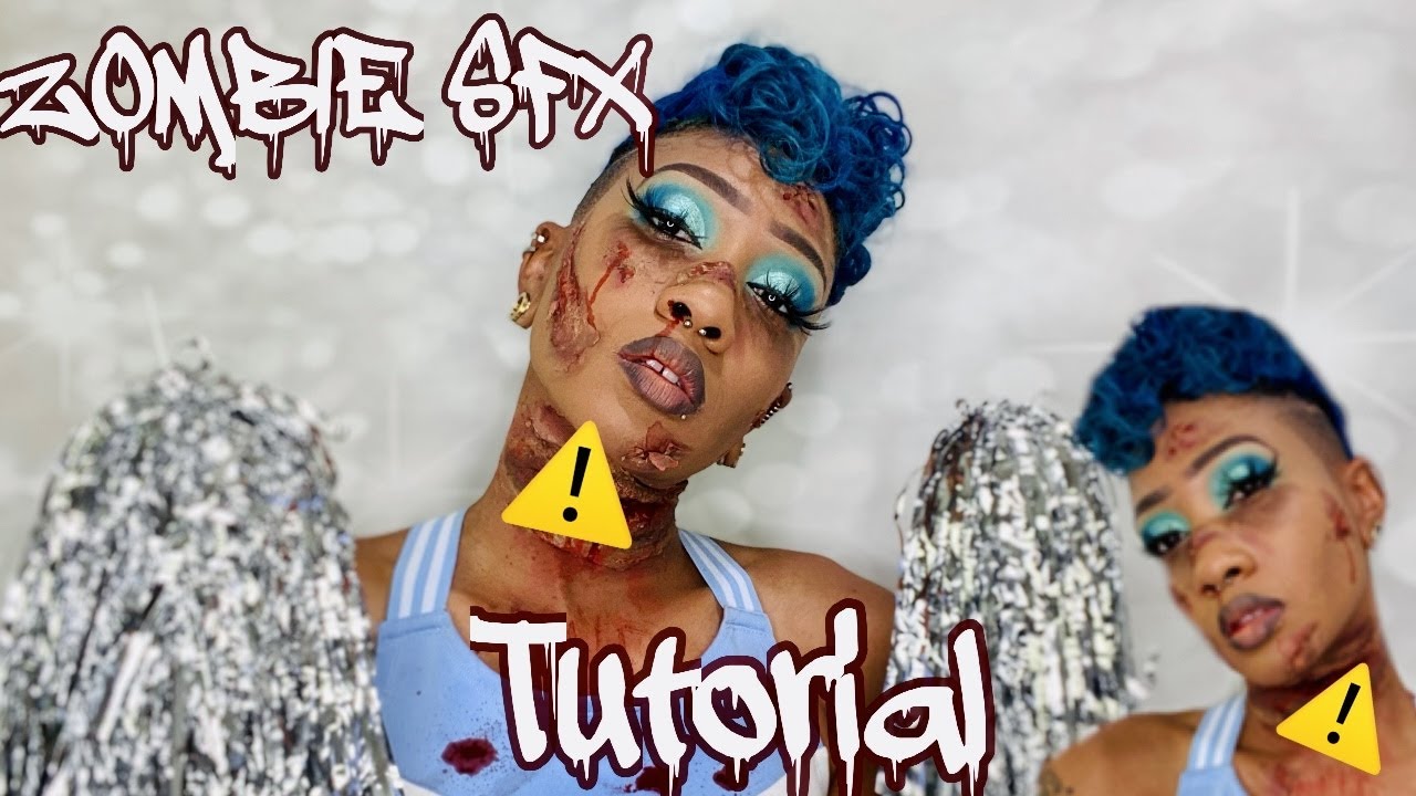 Zombie Cheerleader Tutorial | Zombie SFX Halloween Makeup - YouTube