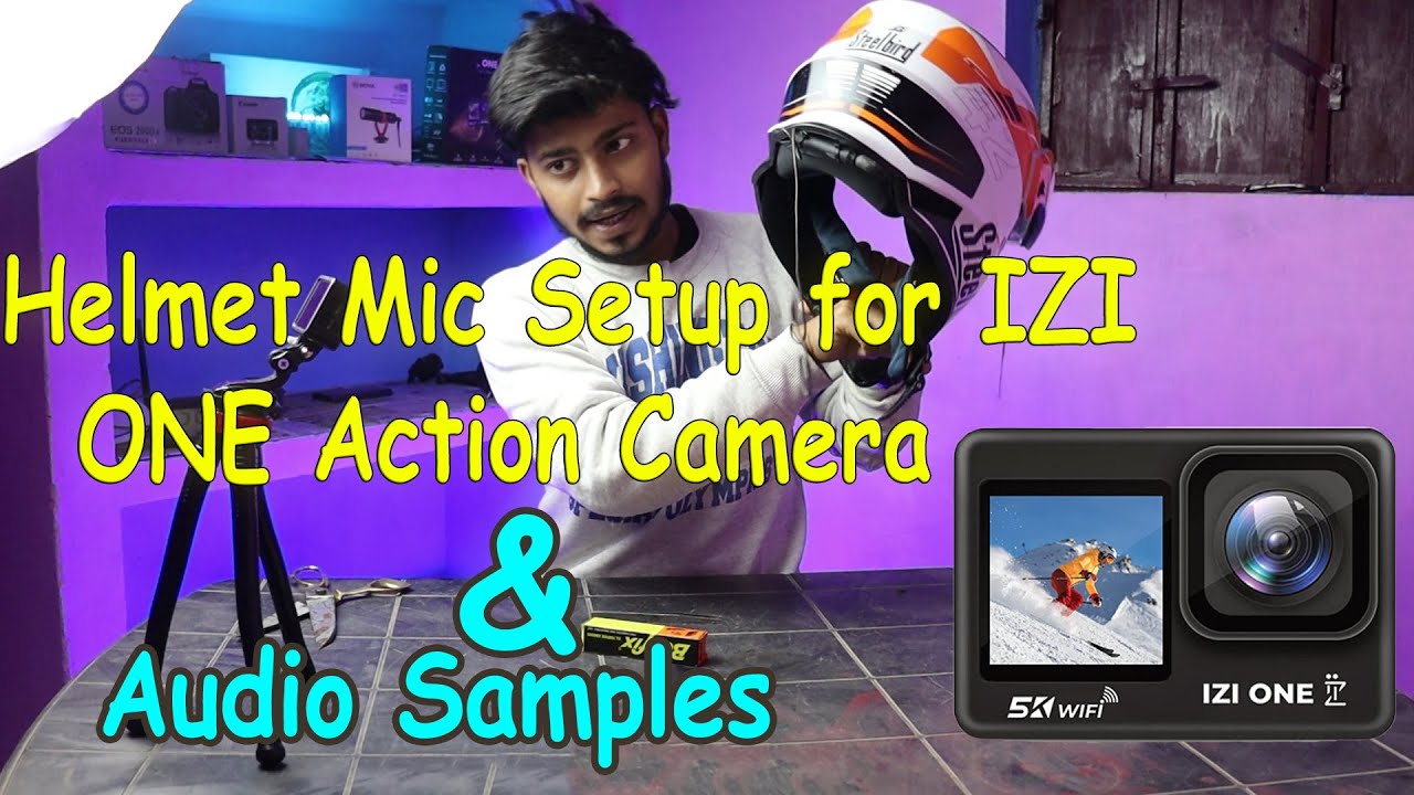 Helmet Mic Setup for IZI ONE Action Camera & Audio Sample || Lazy Amu ...