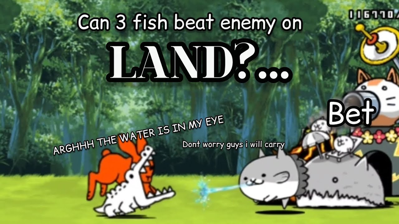 Can THREE FISHES beat enemies on land? - YouTube