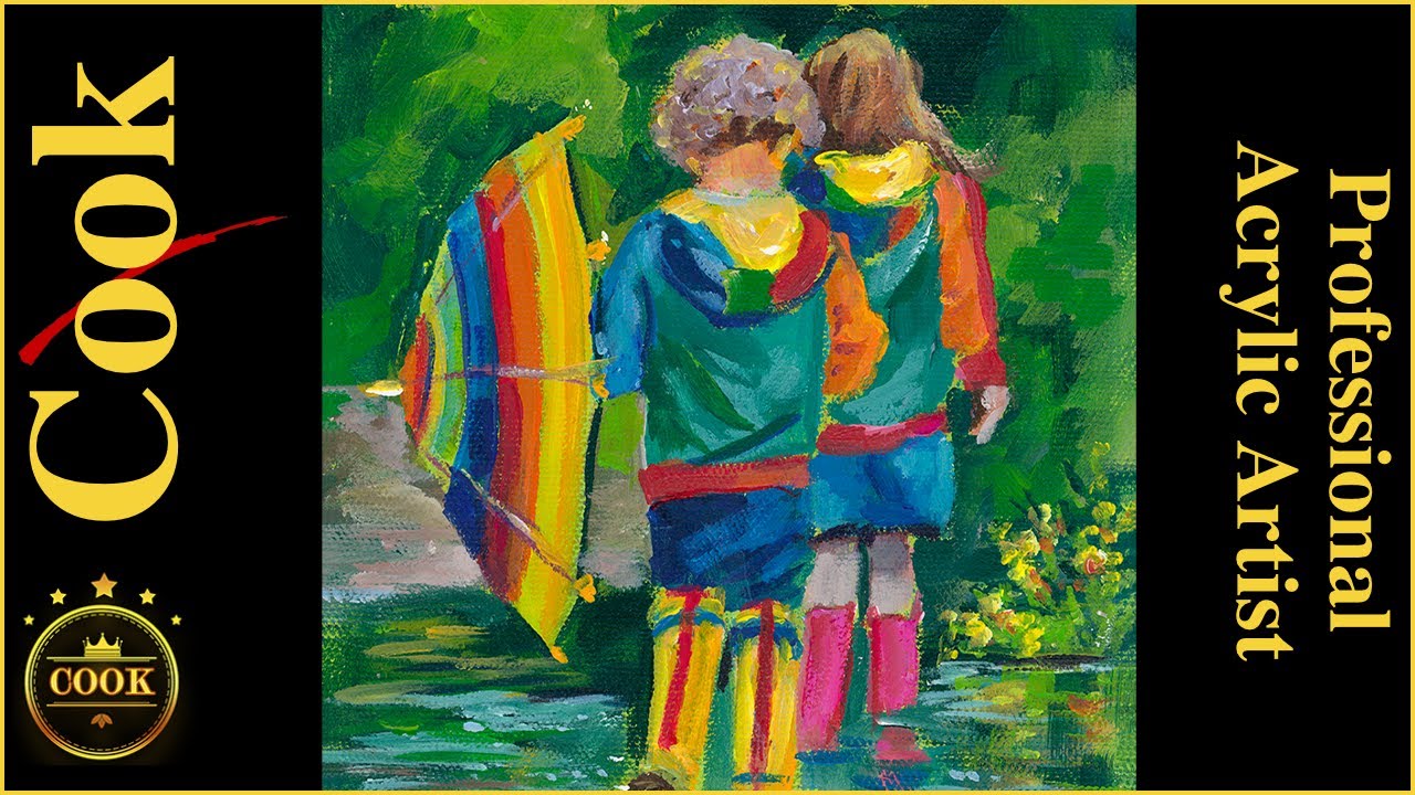 A How To Paint Springtime Children in Acrylic Paints a Tutorial with ...