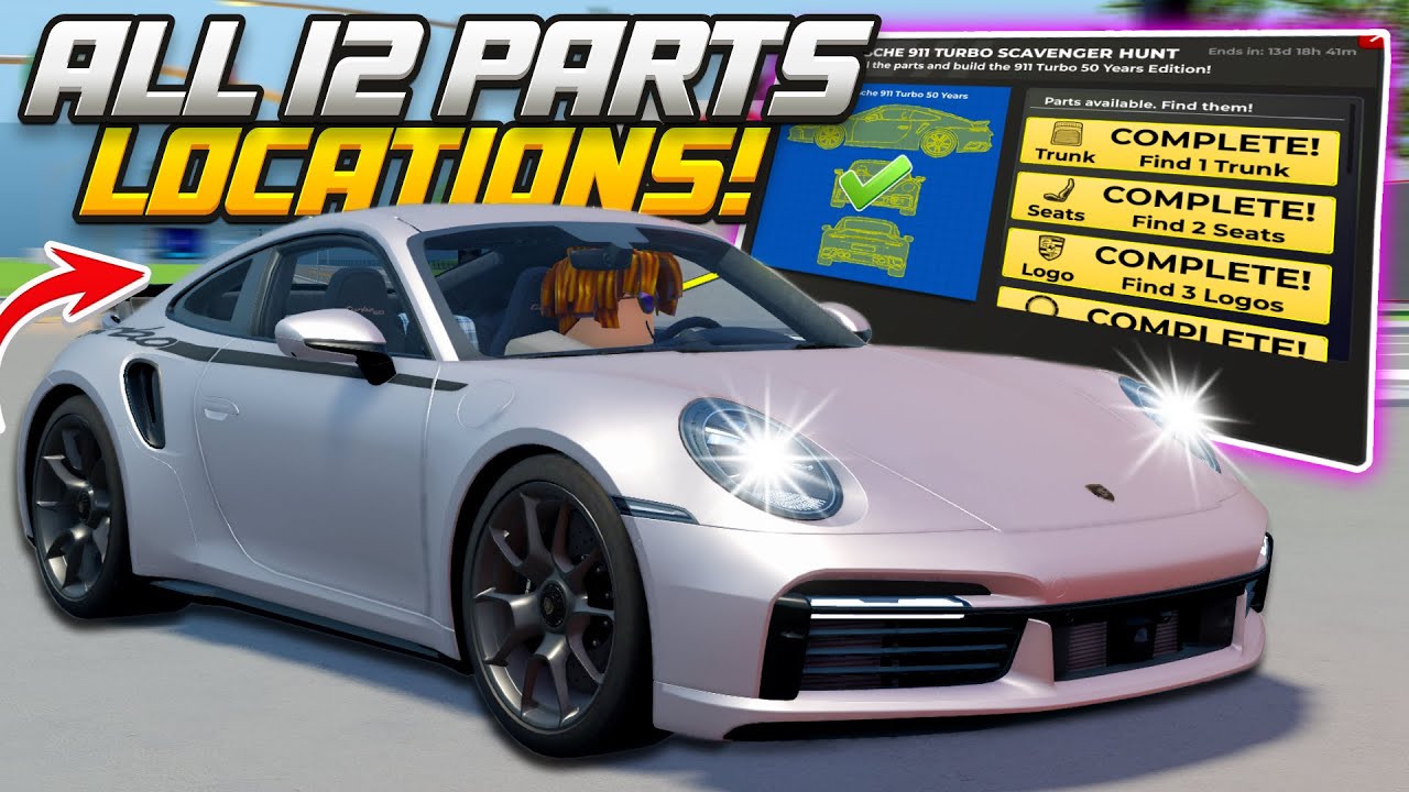 ALL 12 PORSCHE CAR PARTS LOCATIONS IN DRIVING EMPIRE! (FREE CAR) - YouTube