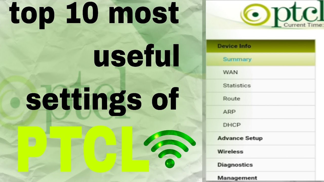 top 10 most secret settings of ptcl wifi | ptcl settings tutorial ...