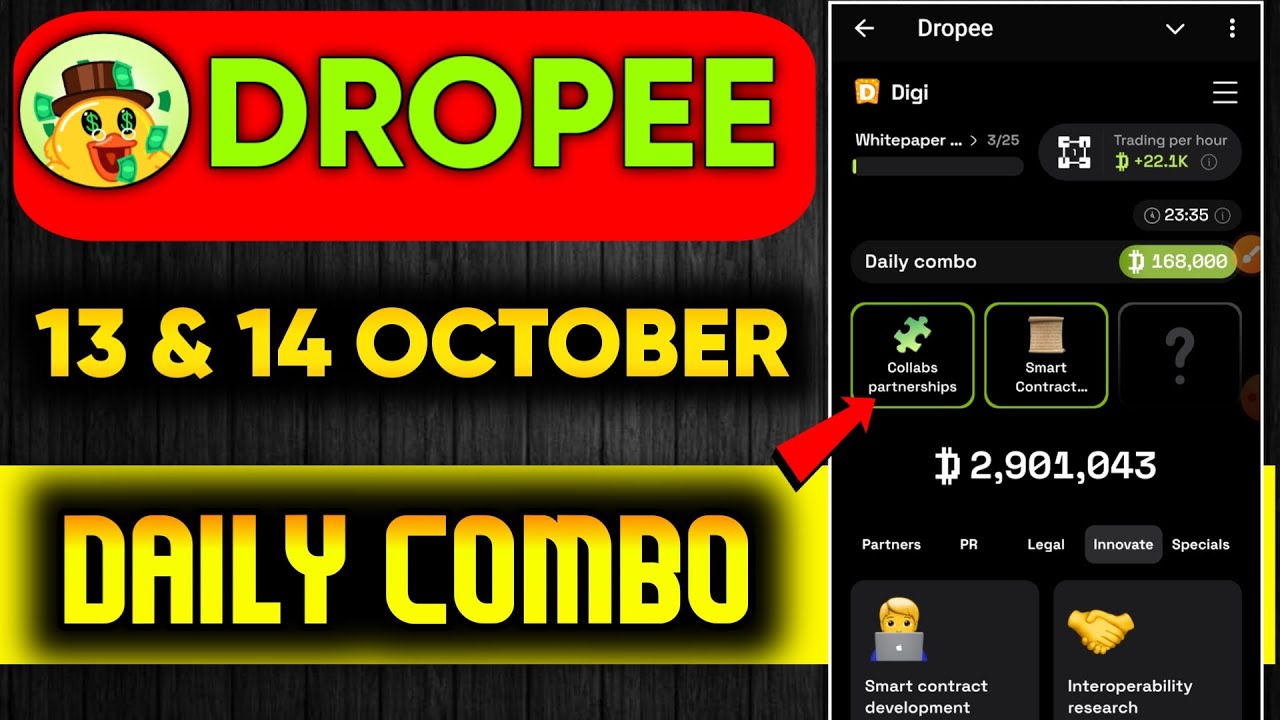 13 & 14 October Dropee App Daily Combo 💯🔥| Earn DRP TOKEN 168000 ...