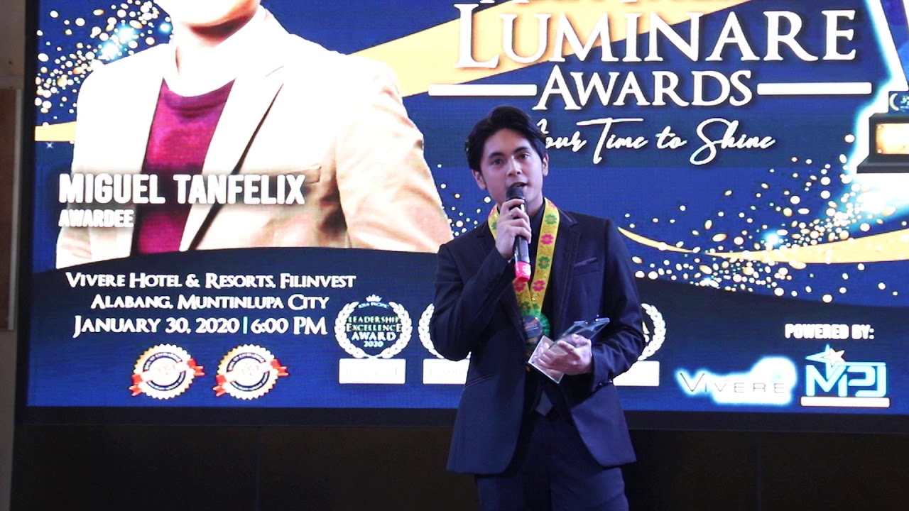 Miguel Tan Felix - Speech - Asia Pacific Luminare Awards 2020 - YouTube