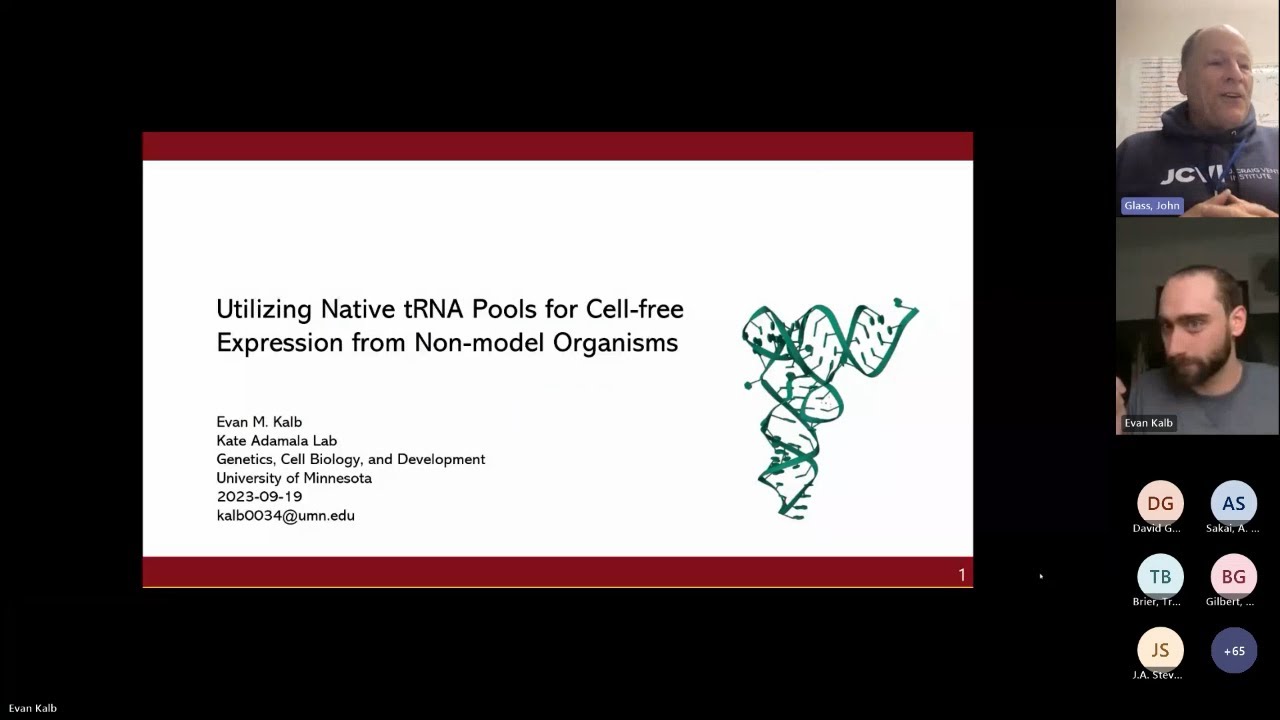 Evan Kalb — Utilizing Native tRNA Pools for Cell-free Expression from ...