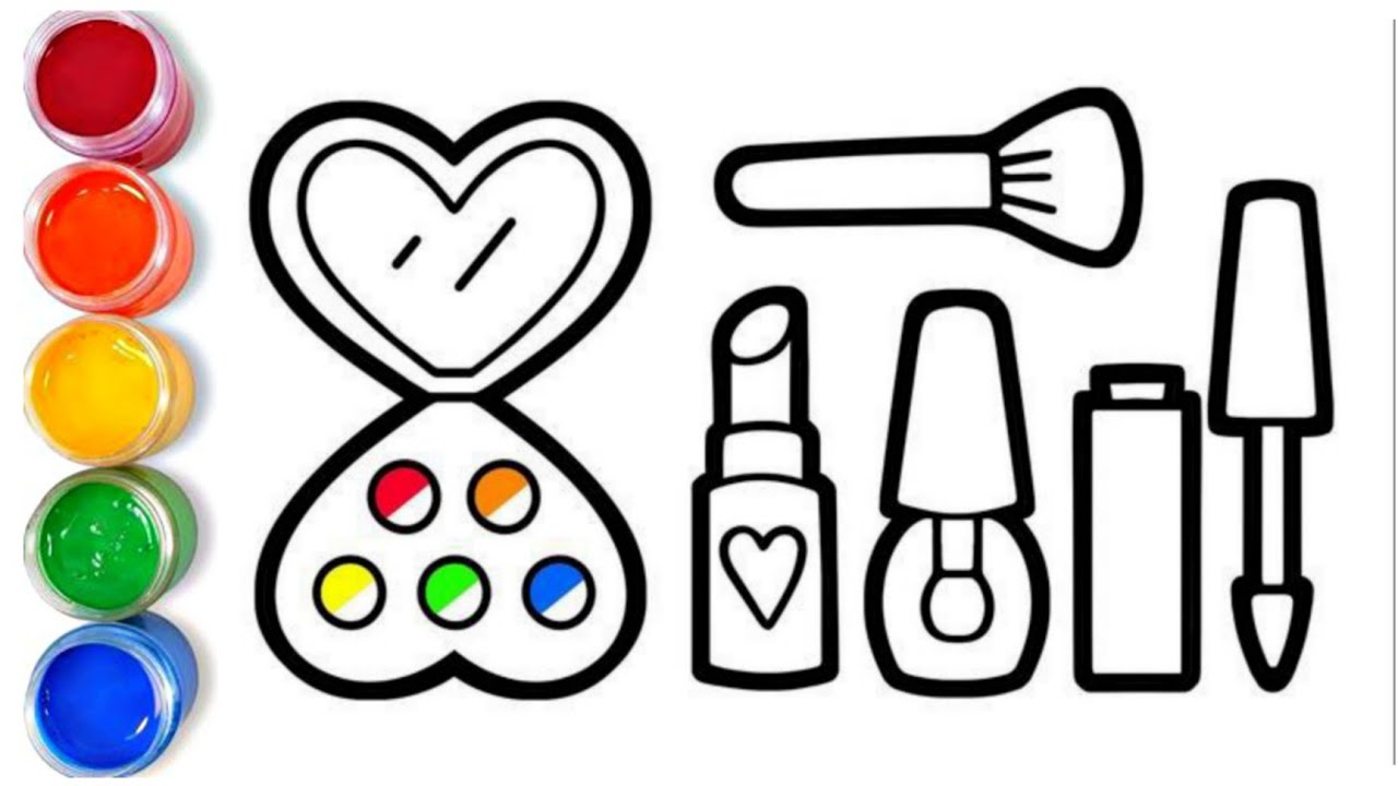 How to draw makeup kit | easy drawing step by step - YouTube