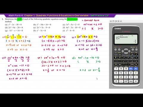 Math Form 4 : Chapter 1 : Self Practice 1.1f Question 1 - YouTube