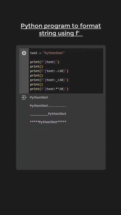 Different styles of string formatting in Python using f' #phython #pythonshot #shorts #code # ...