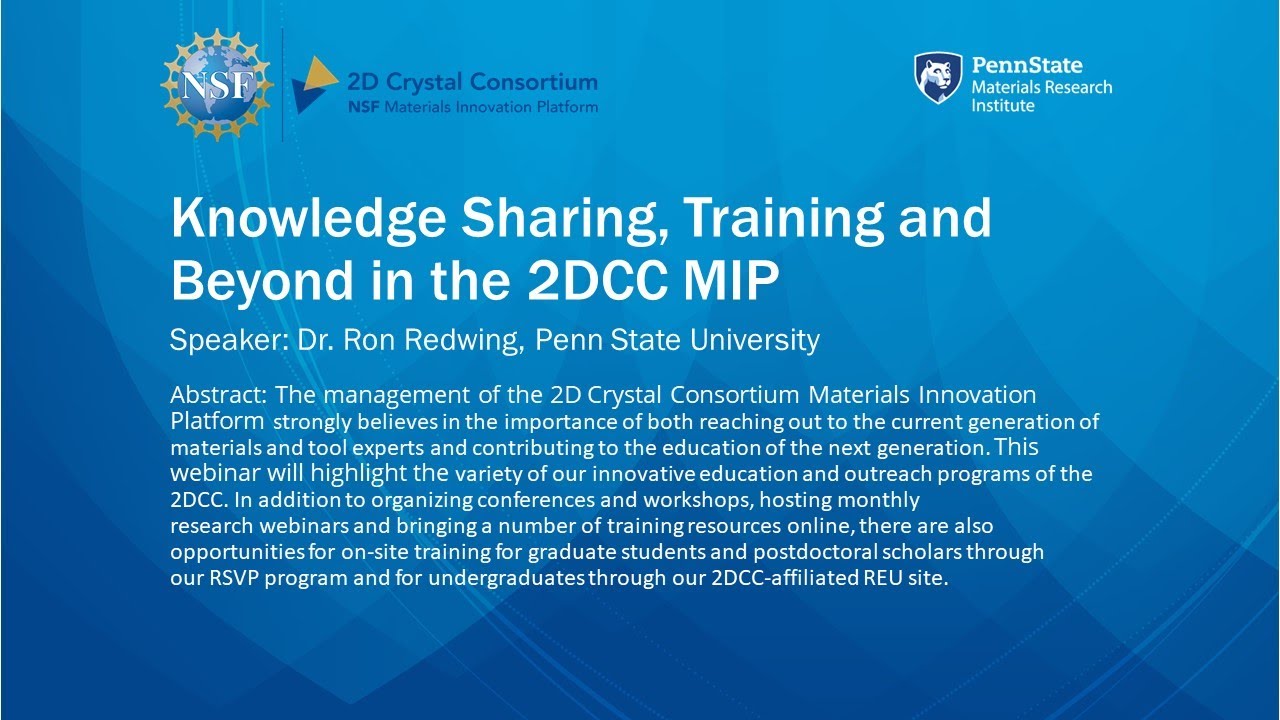 Title: Knowledge Sharing, Training and Beyond in the 2DCC MIP - YouTube