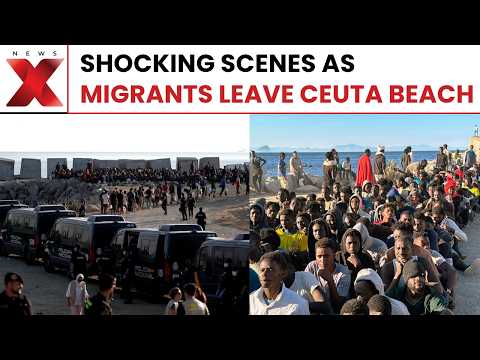 Dramatic Ceuta Scenes: Spanish Police Clear Migrant Beach Camp And Relocate Migrants