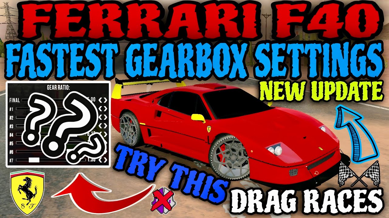 FERRARI F40 FASTEST GEARBOX SETTINGS IN CAR PARKING MULTIPLAYER NEW ...