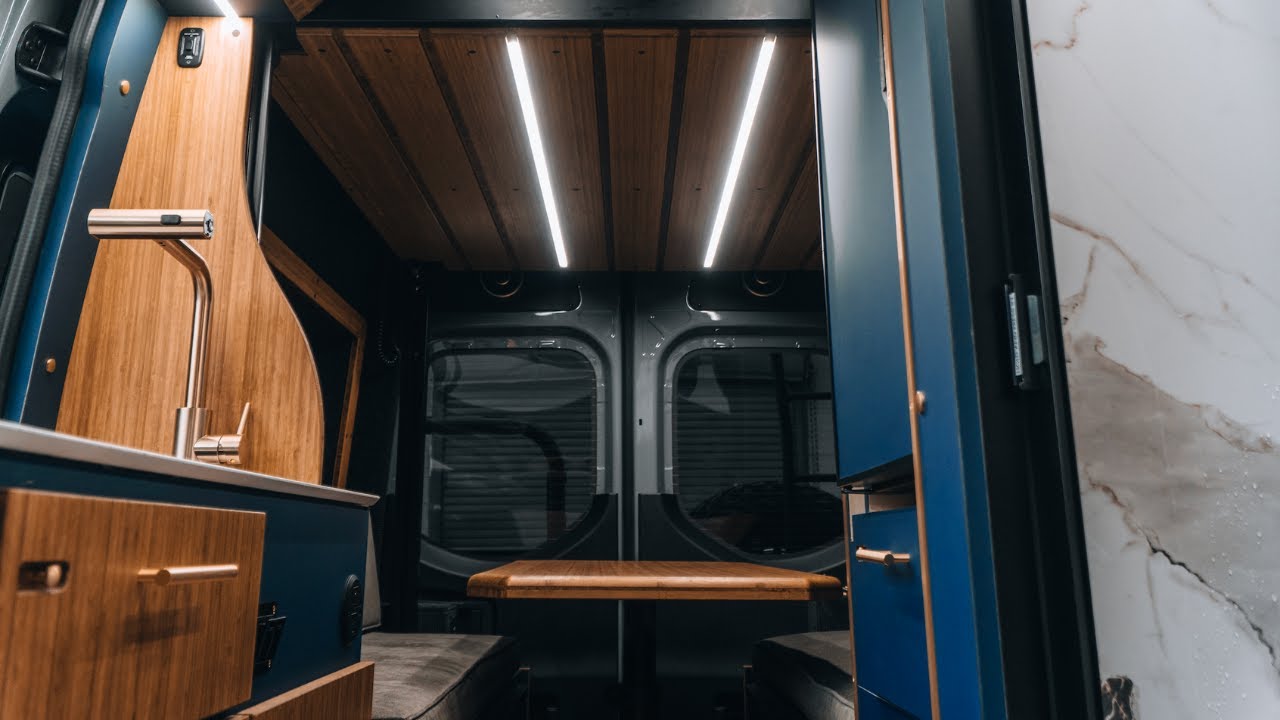 Luxury Sprinter Van Conversion Tour - Oversized Shower and BUNK BEDS ...