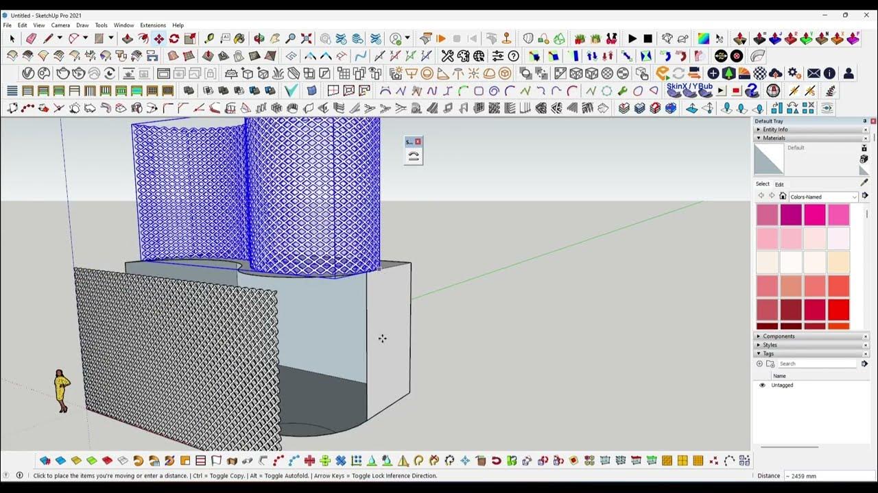 sketchup tutorial / create perforated screen for facade - YouTube