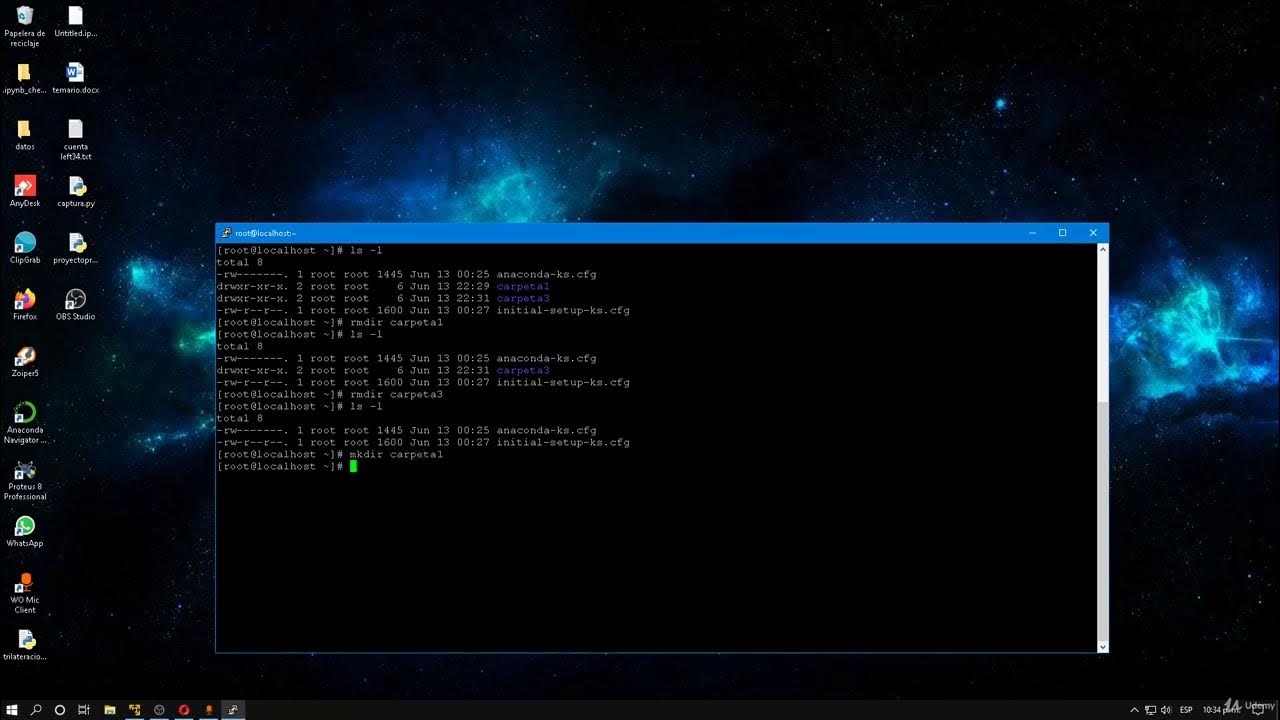 10 COMANDOS mkdir rmdir y rm - YouTube