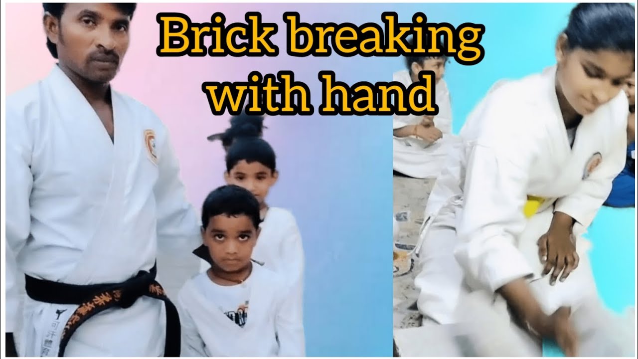 How to do || brick breaking (girl) || my student's || karate training ...