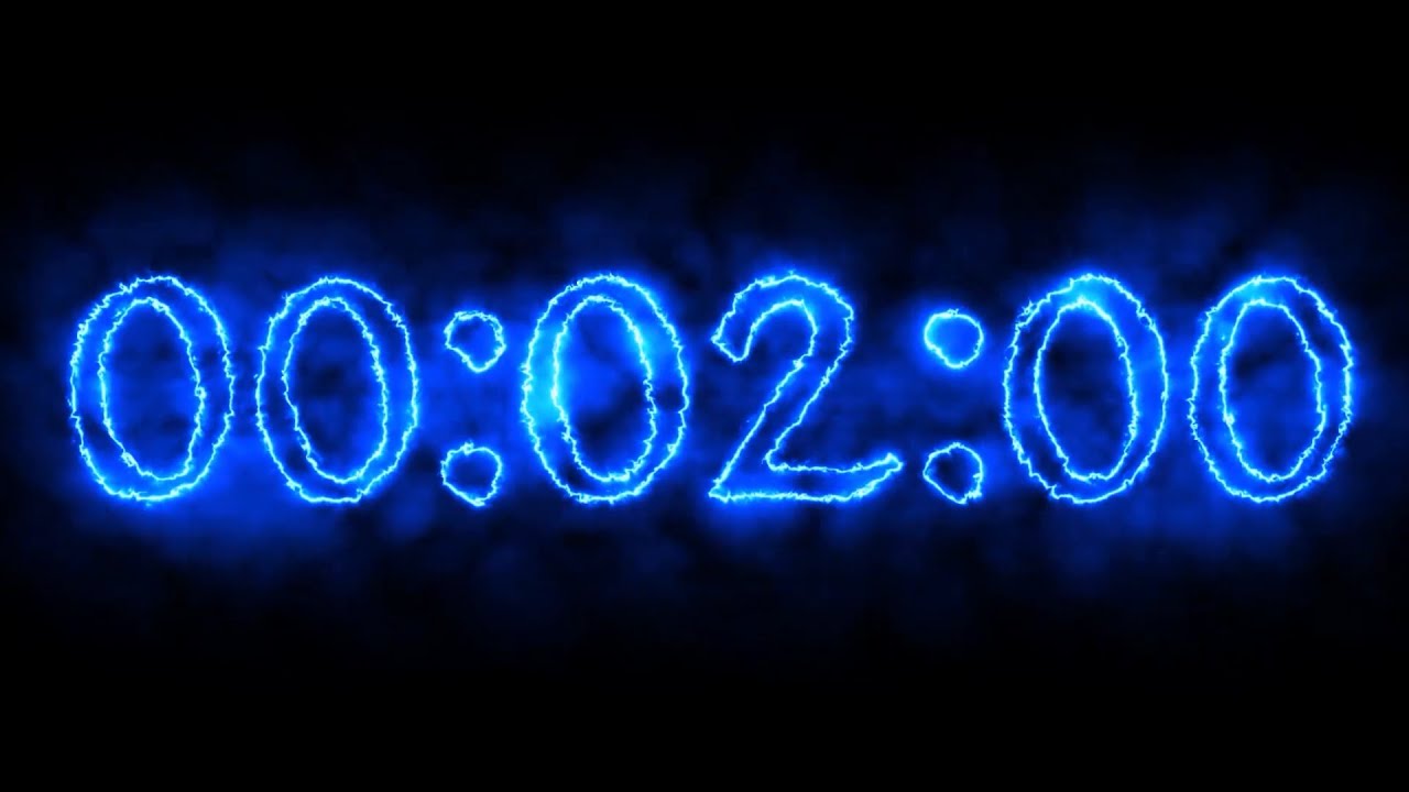 blue smoke neon timer 2 minutes (countdown) - YouTube