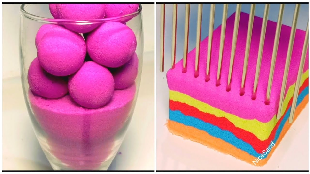 Satisfying and Relaxing Kinetic Color Sand, Mix Color. Video Cutting ...