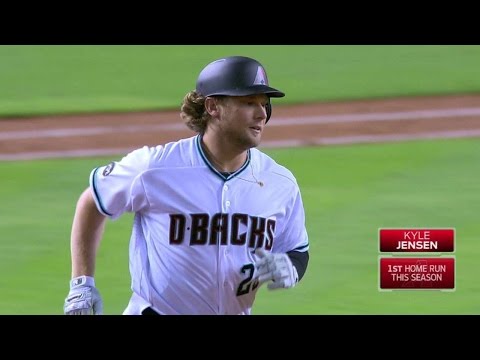 SF@ARI: Jensen belts his first Major League home run