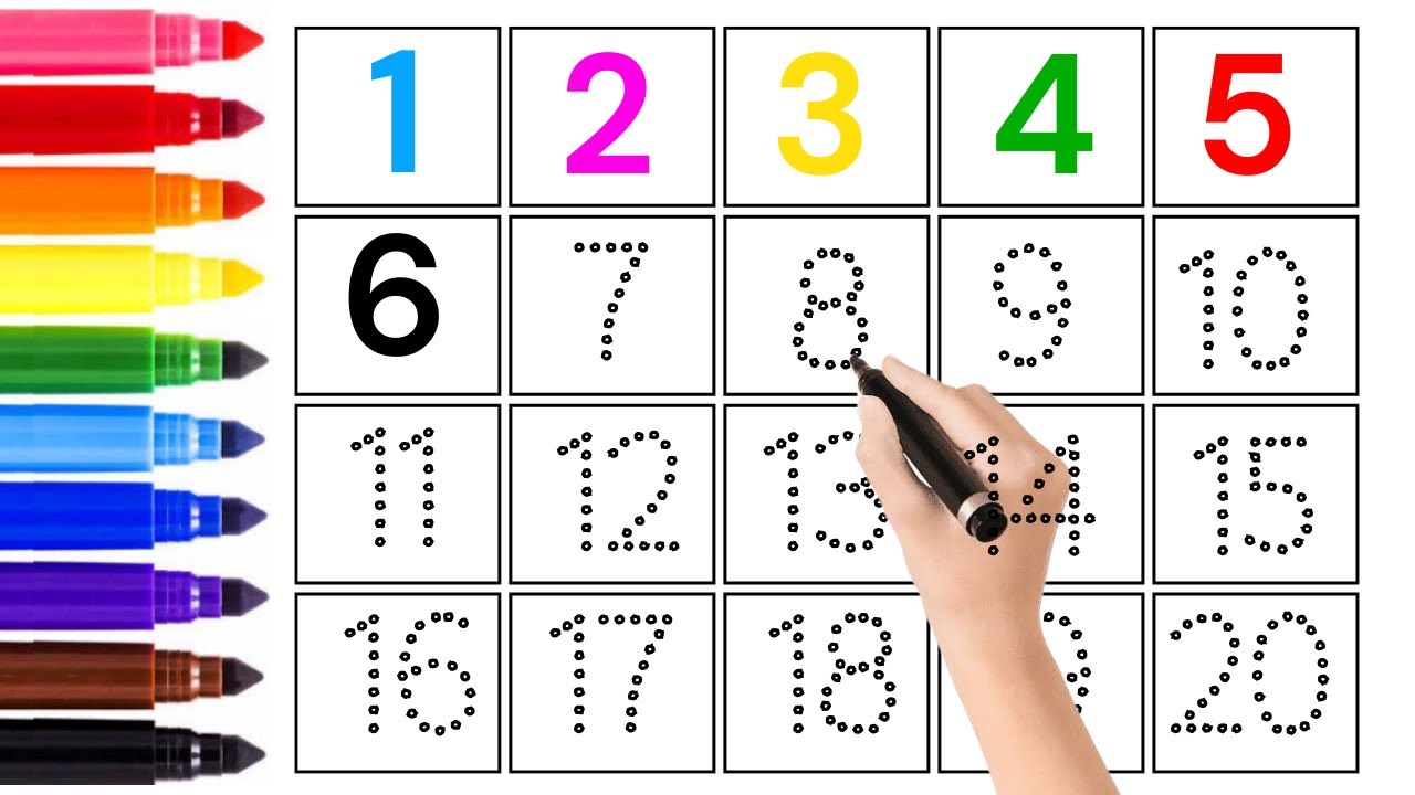 Count and Write: Numbers 1-20 for Kids | 1 to 100 numbers | Preschool ...